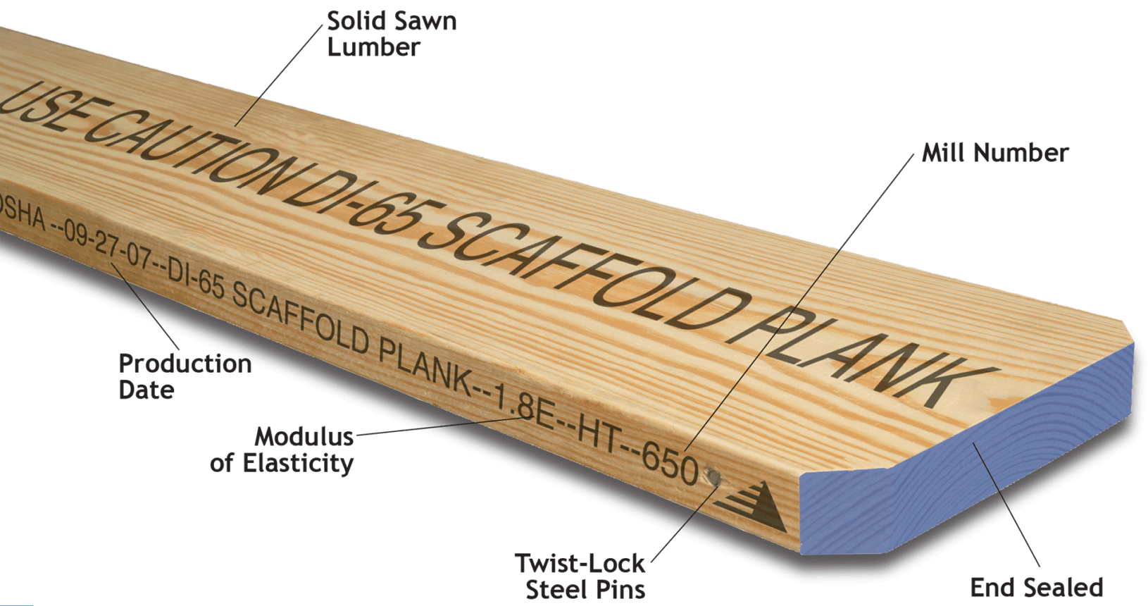DI-65 Solid Sawn Scaffold Plank – Indian Mill Plank